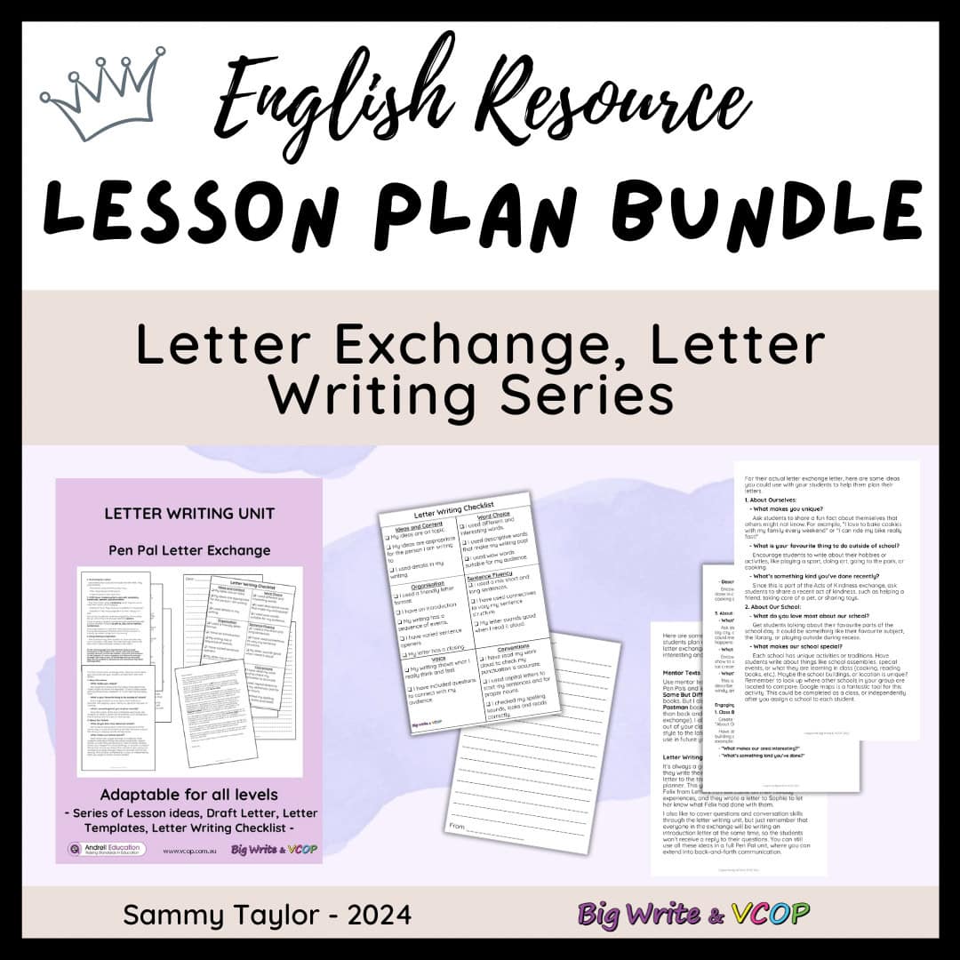 Letter Writing Bundle- Letter Exchange – Resources to Enhance Literacies